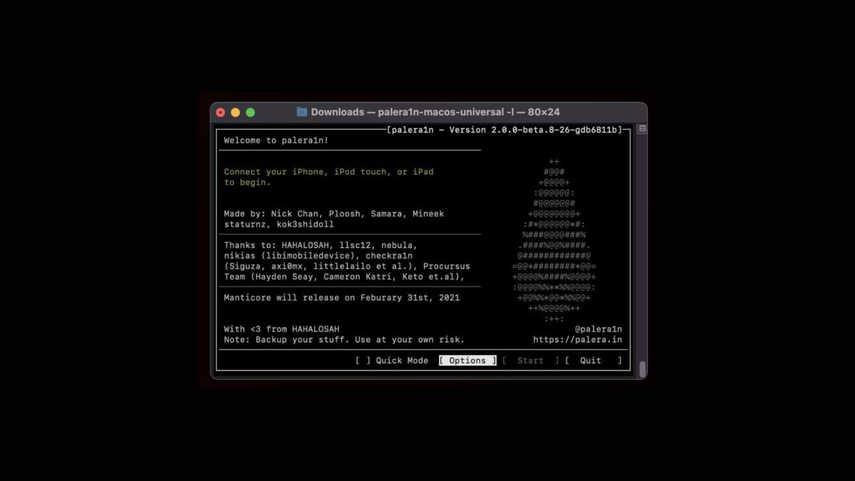 У джейлбрейка palera1n появился интерфейс TUI вместо CLI - CydiaGuide